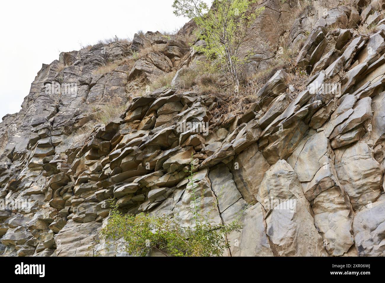 Various rock formations of basalt, sandstone, dross and others in ...