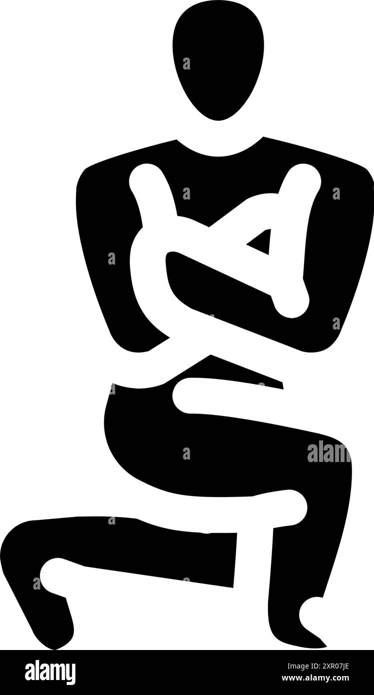 upright rows fitness exercise arm glyph icon vector illustration Stock ...