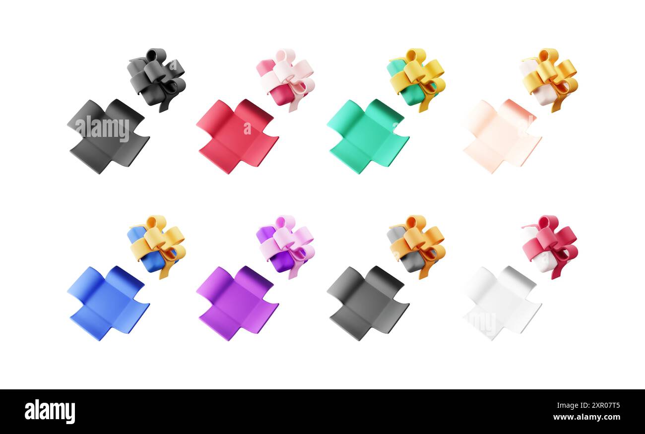 3D open gift box set Stock Vector Image & Art - Alamy