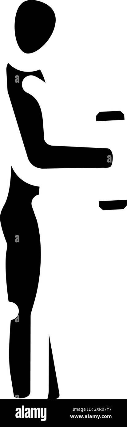 calf raises fitness exercise leg glyph icon vector illustration Stock ...