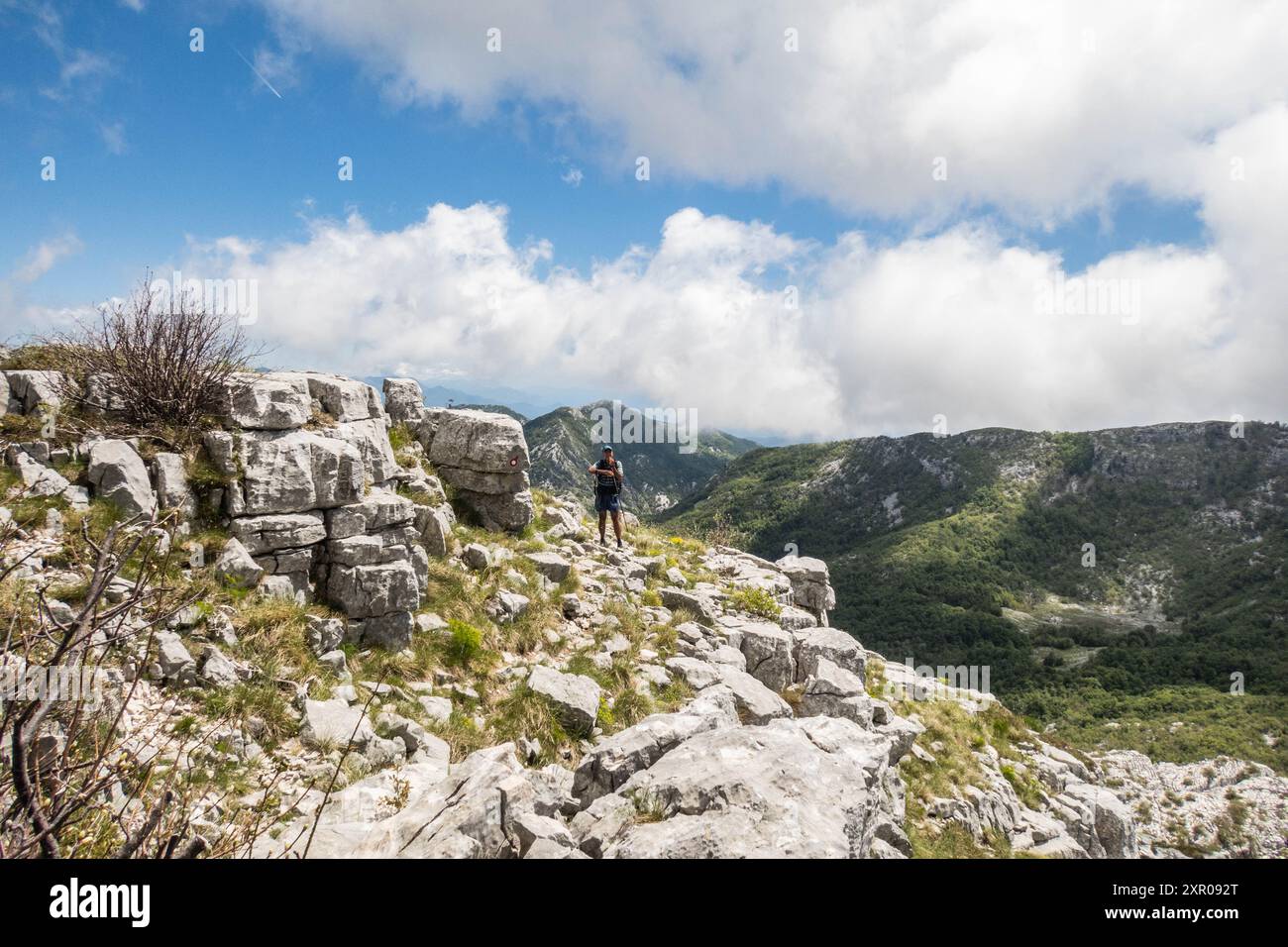 Climbing limestone fissures to Subra peak, Orjen Mountains, Herceg Novi ...