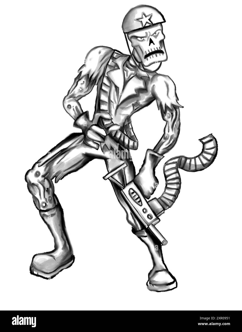 undead zombie soldier marine illustration Stock Photo - Alamy