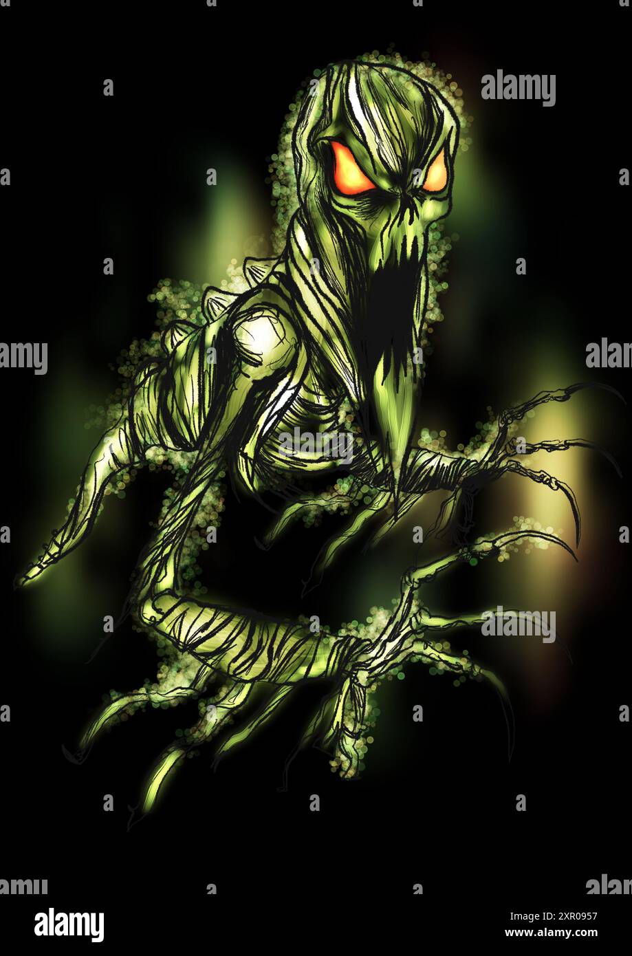 halloween monster ghoul ghost spook devil creature illustration Stock ...