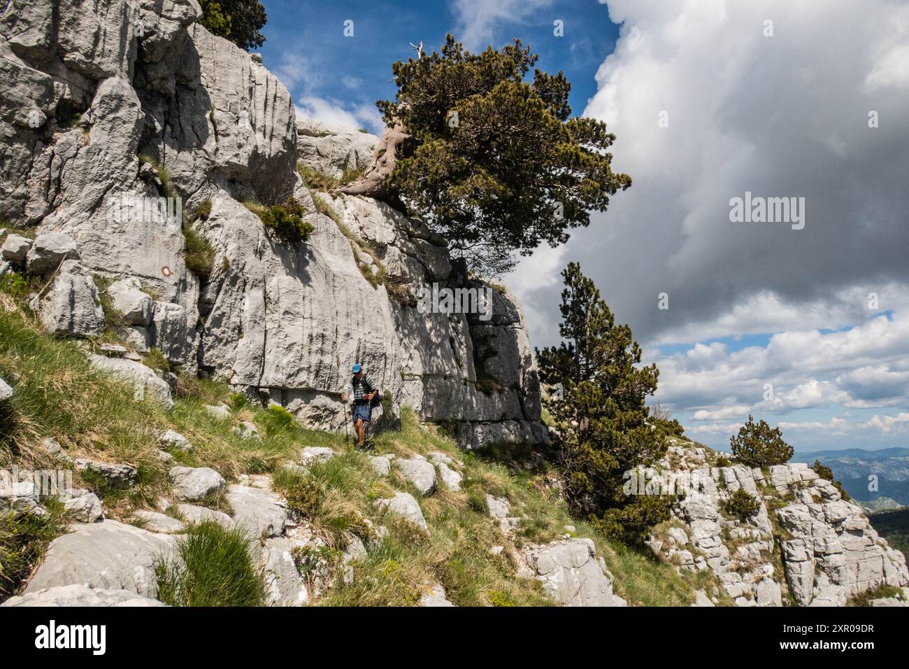 Climbing limestone fissures to Subra peak, Orjen Mountains, Herceg Novi ...