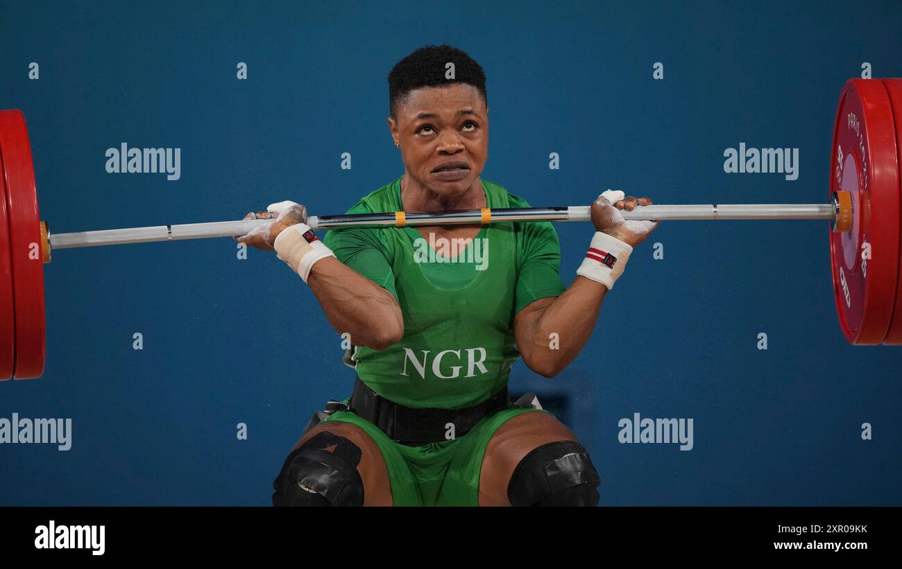 Rafiatu Folashade Lawal of Nigeria competes during the women's 59kg ...