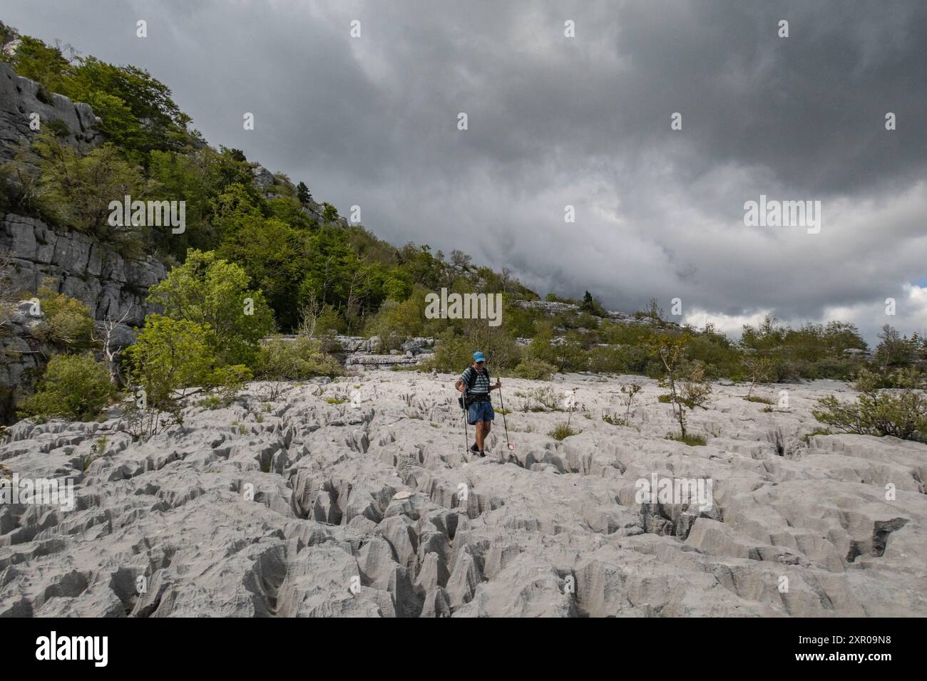 Climbing limestone fissures to Subra peak, Orjen Mountains, Herceg Novi ...