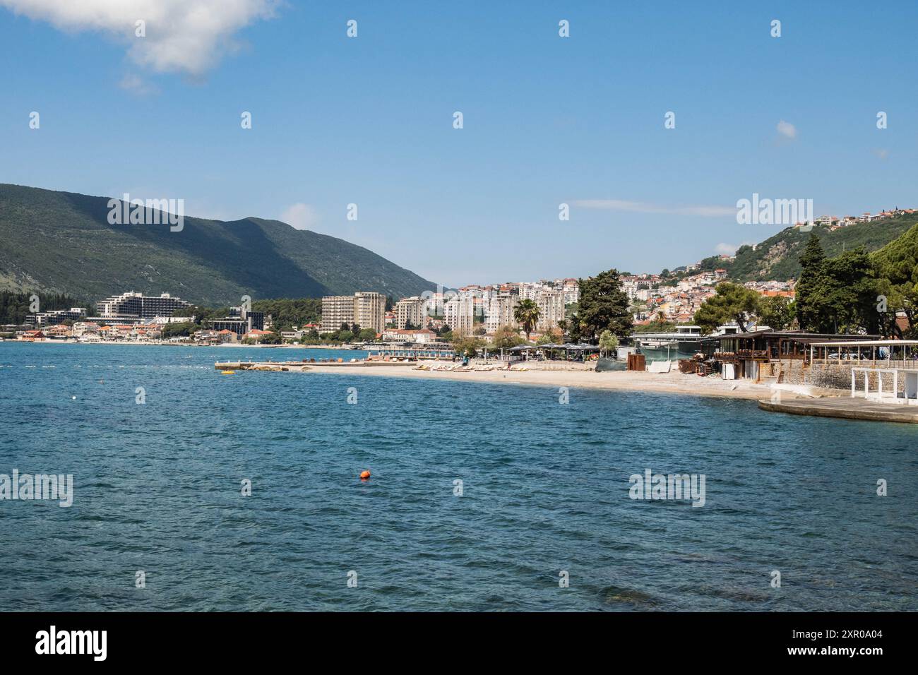 Beach along the promenade in Herceg Novi, Montenegro Stock Photo - Alamy