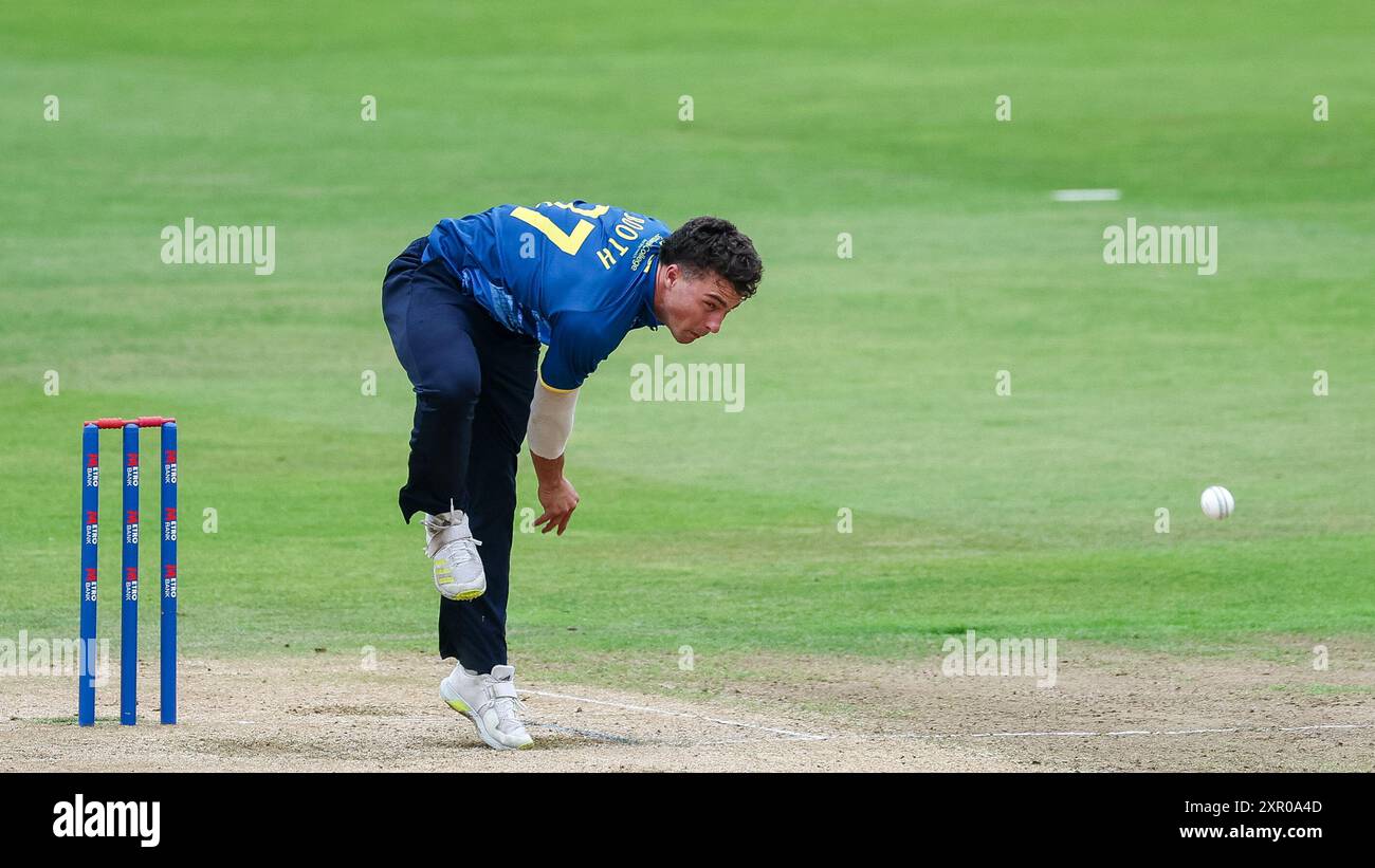 Birmingham, UK. 08th Aug, 2024. Michael Booth of Warwickshire in action ...