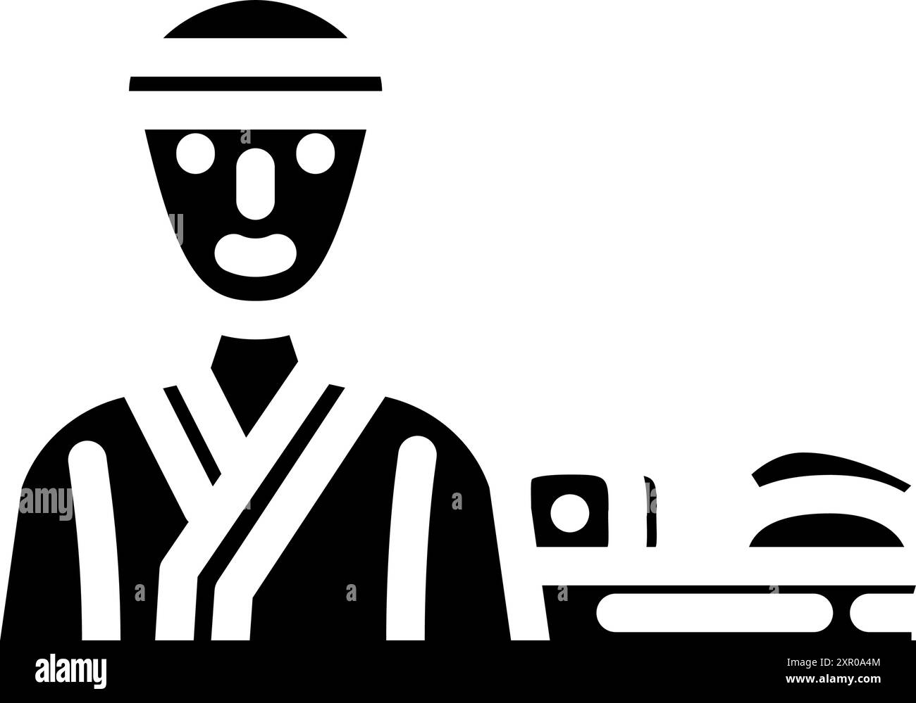sushi chef restaurant glyph icon vector illustration Stock Vector Image ...