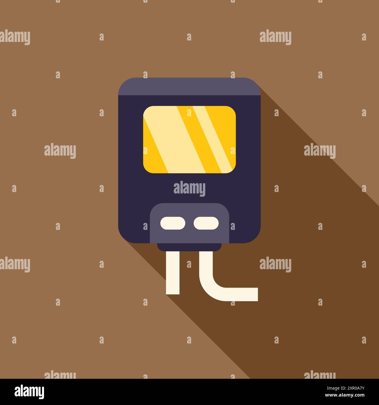 Electric meter icon in flat style with long shadow, measuring ...