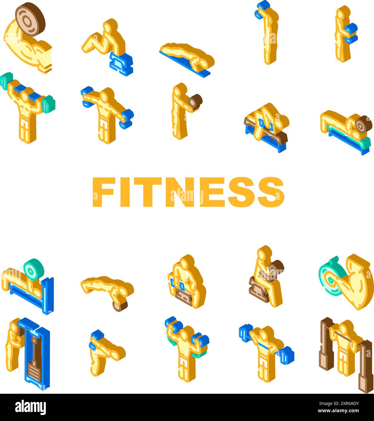 fitness exercises leg workout icons set vector Stock Vector Image & Art ...