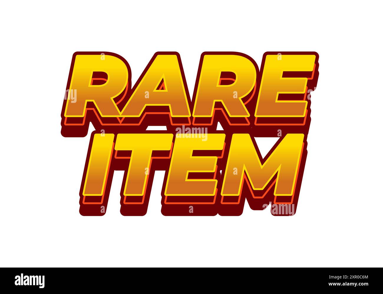 Rare item. Text effect design in 3D style for print ad purpose Stock ...