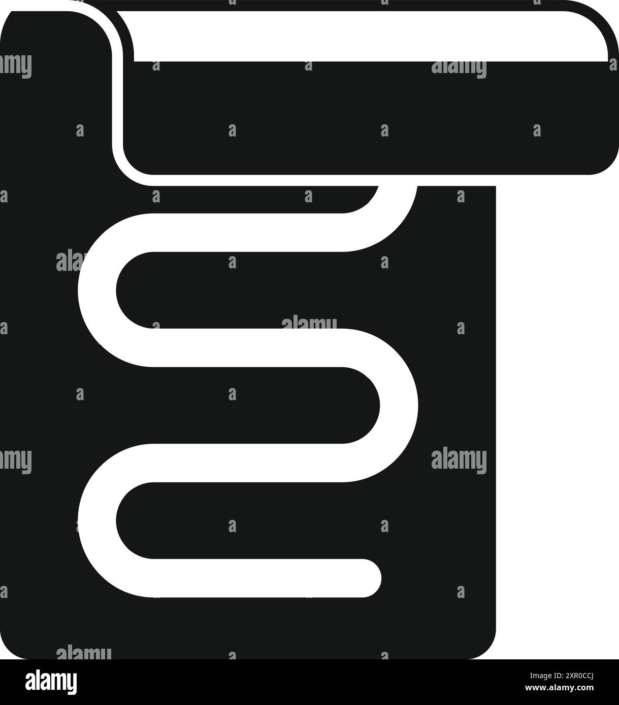 Black icon of underfloor heating system being installed on concrete ...