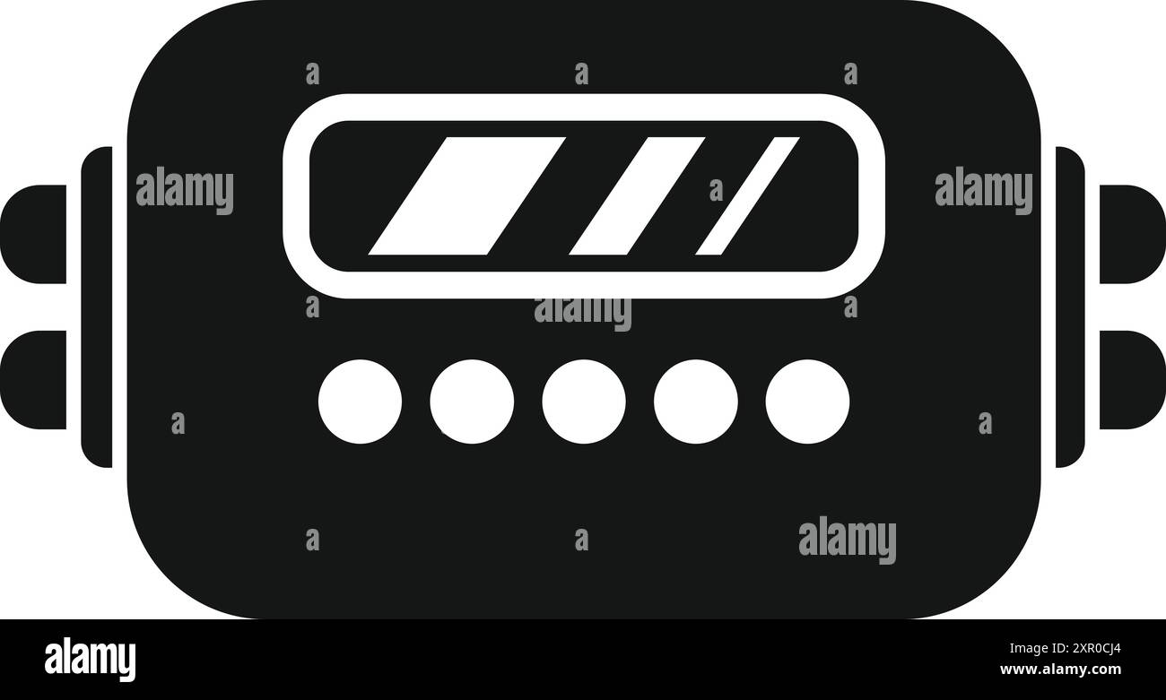 Electricity meter showing energy consumption data, simple black icon ...