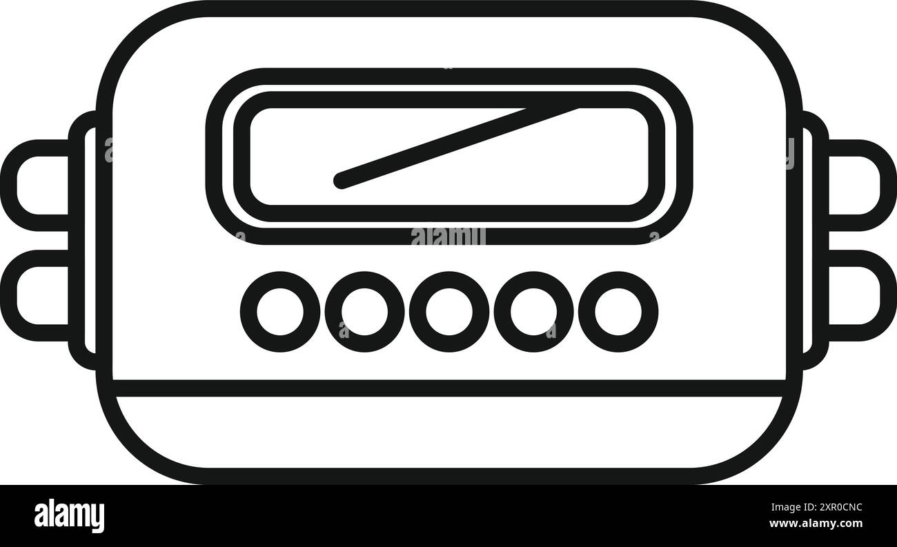 Electronic device with buttons and a screen displaying data in a simple ...