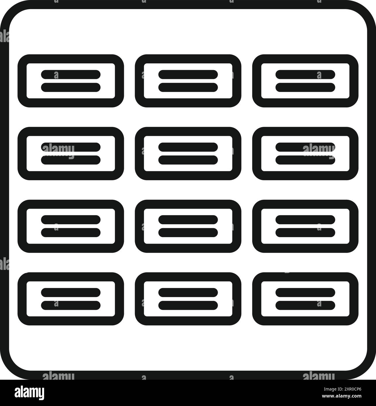 Simple black and white icon of a smartphone displaying multiple app ...
