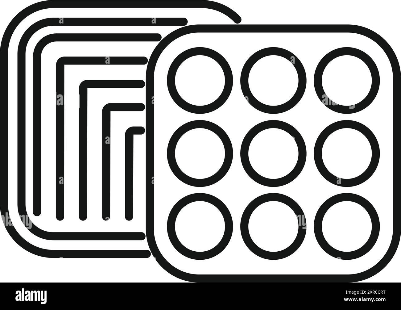 Line drawing of a pop it fidget toy, a popular sensory object for ...