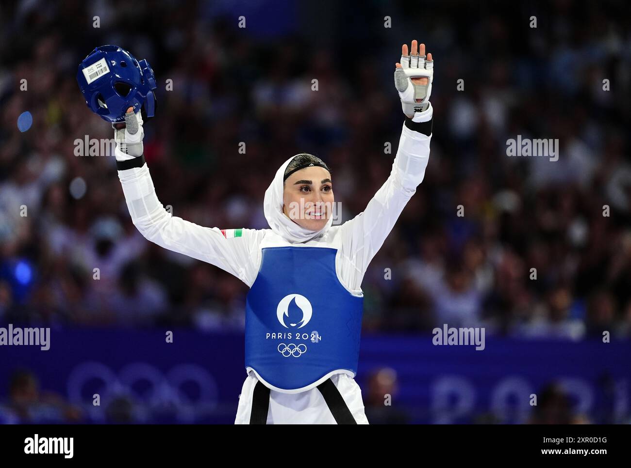Iran's Nahid Kiani before her Women's Taekwondo -57kg Semi-final ...