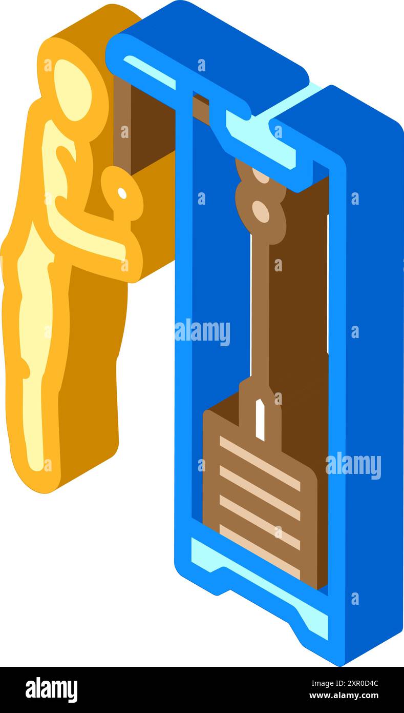 wall sits fitness exercise leg isometric icon vector illustration Stock ...