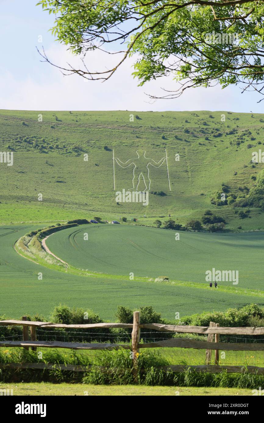 England, East Sussex, Wilmington, The Longman figure carved into the ...