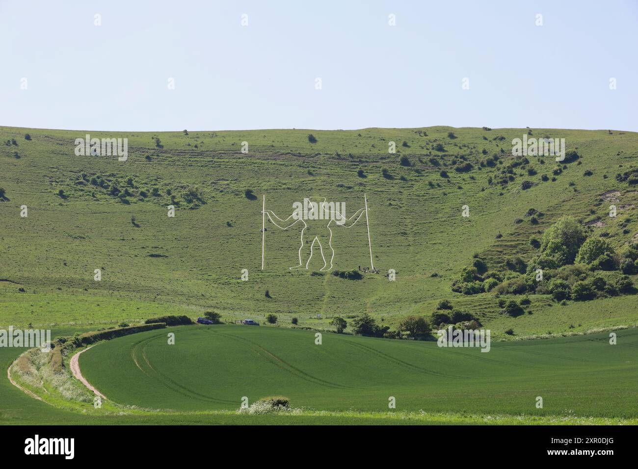 England, East Sussex, Wilmington, The Longman figure carved into the ...