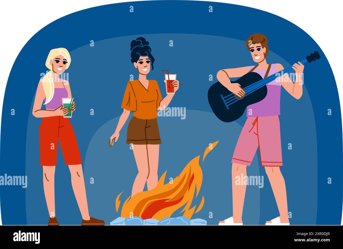 fire beach bonfire party vector Stock Vector Image & Art - Alamy
