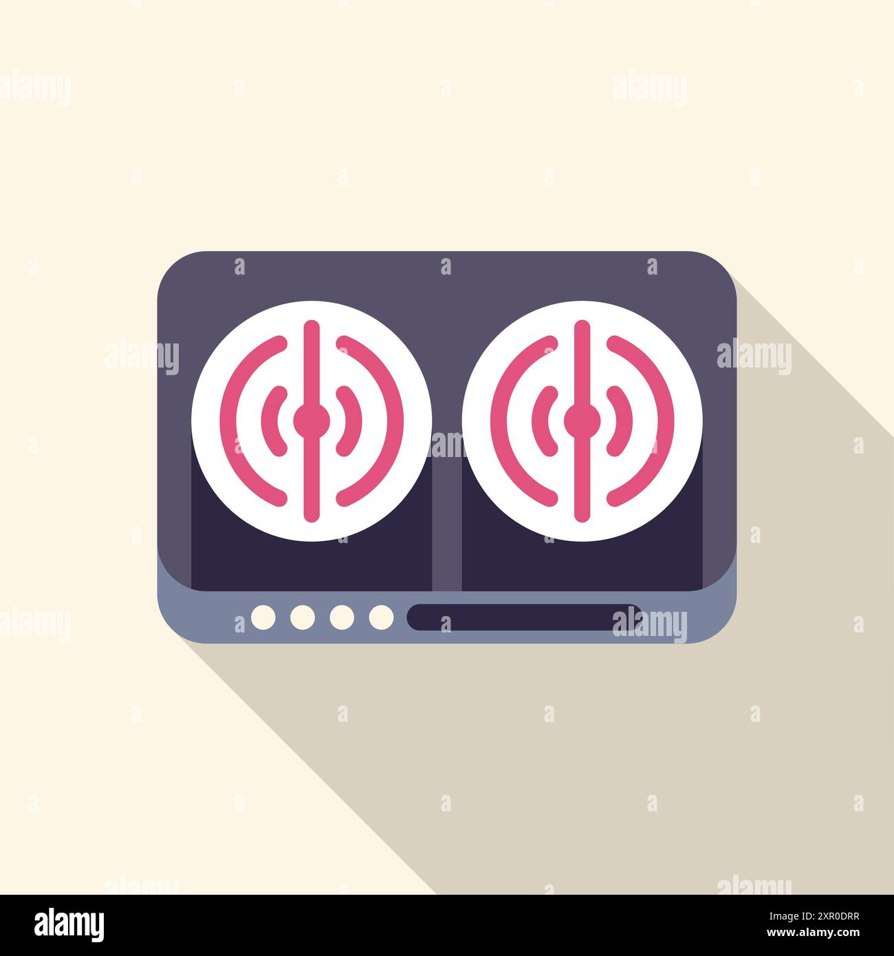 Modern induction cooker with touch control panel displaying heating ...