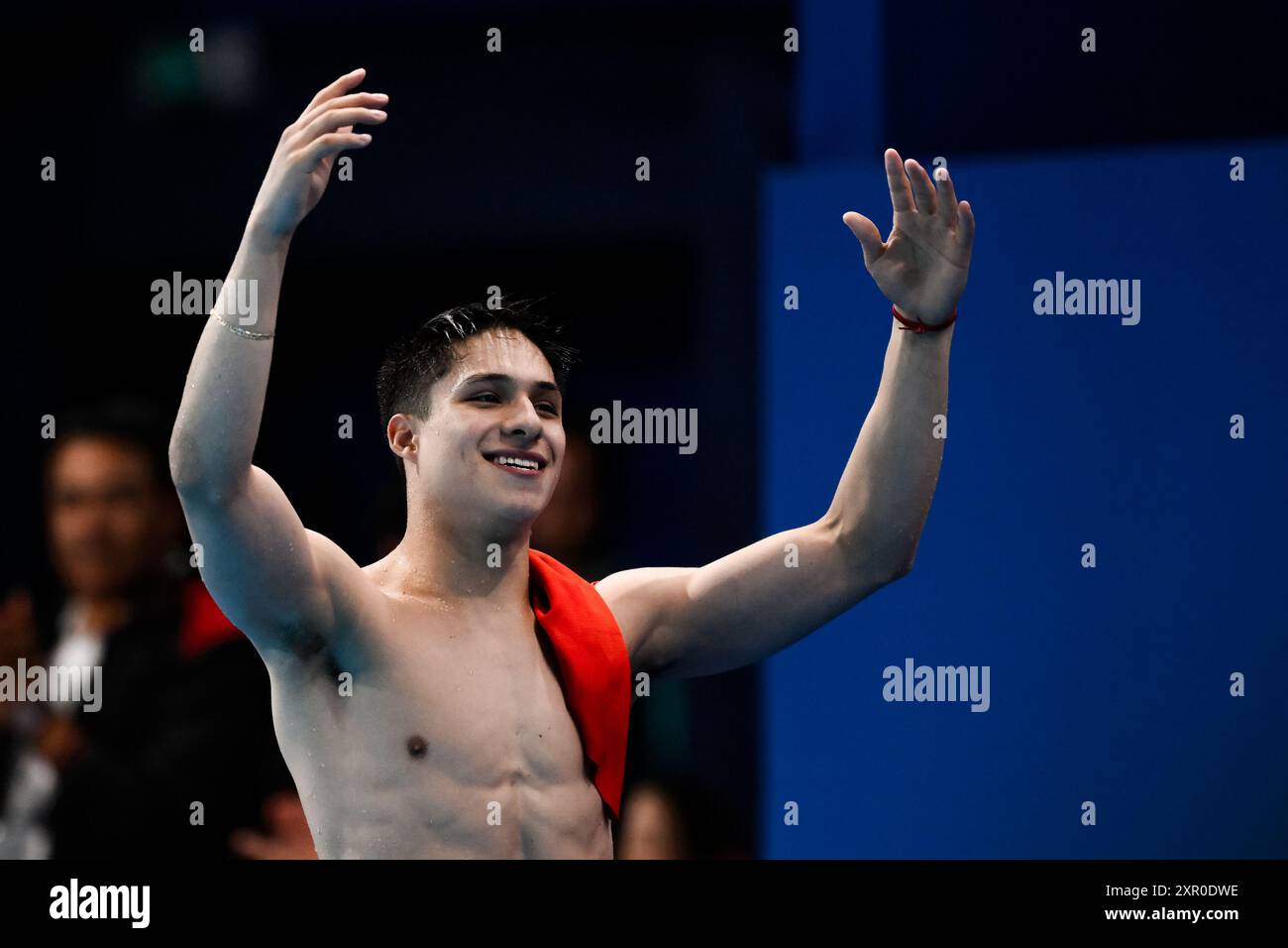 Paris, France. 08th Aug, 2024. Osmar Olvera Ibarra of Mexico celebrates ...