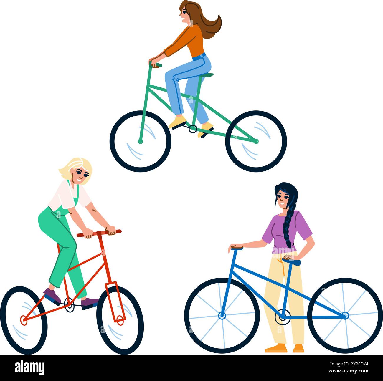 Asian woman cyclist Cut Out Stock Images & Pictures - Alamy