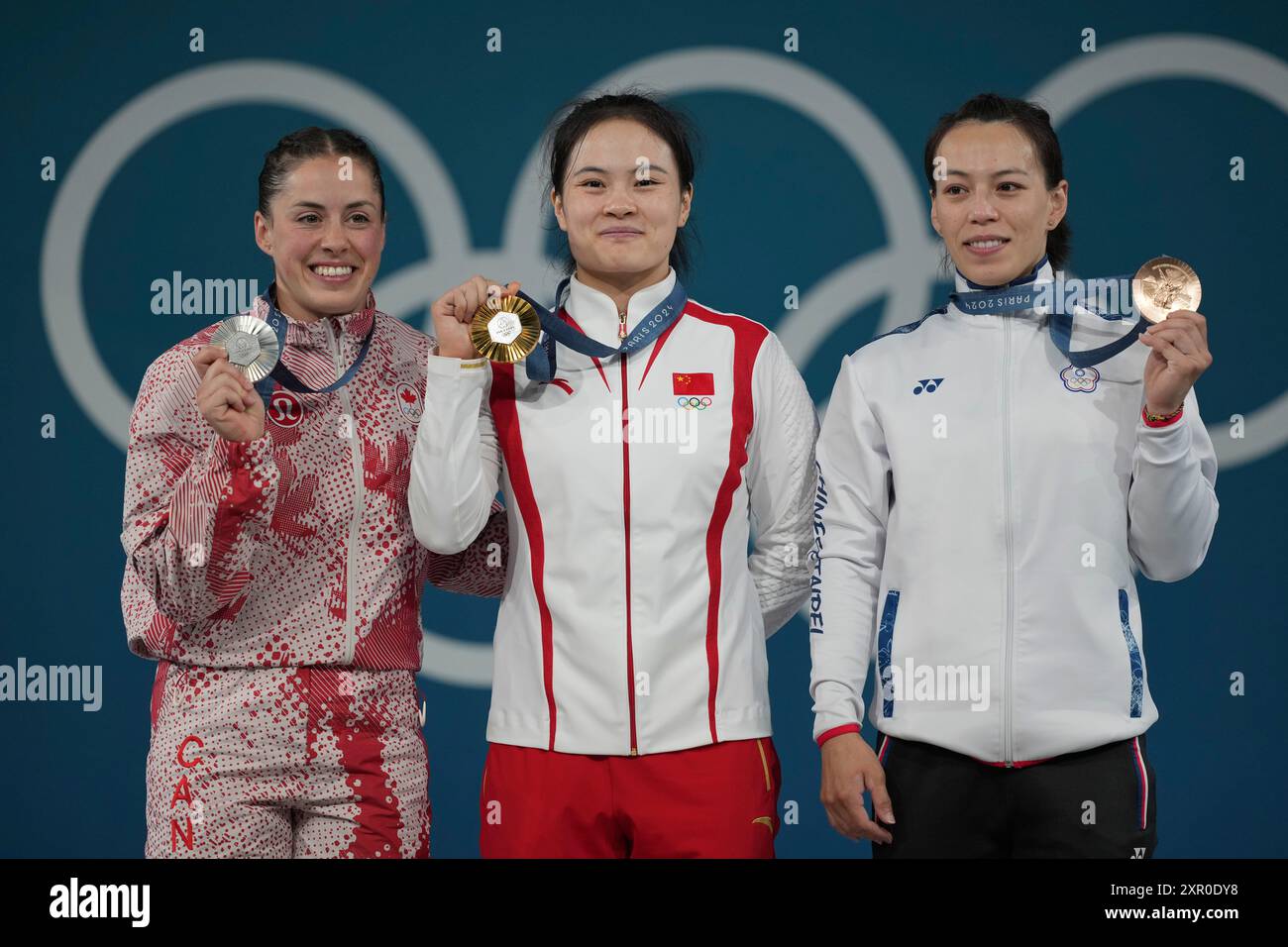 Medalist, from left to right, Maude Charron of Canada, silver, Luo ...