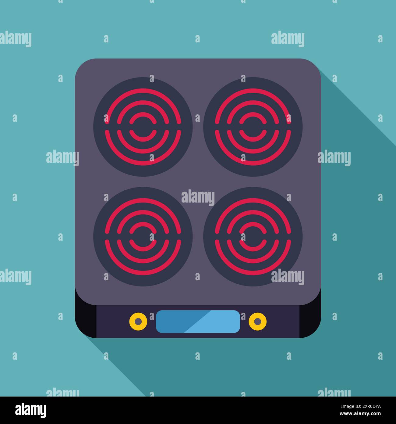 Modern induction cooktop with four burners, providing a sleek and efficient cooking experience ...