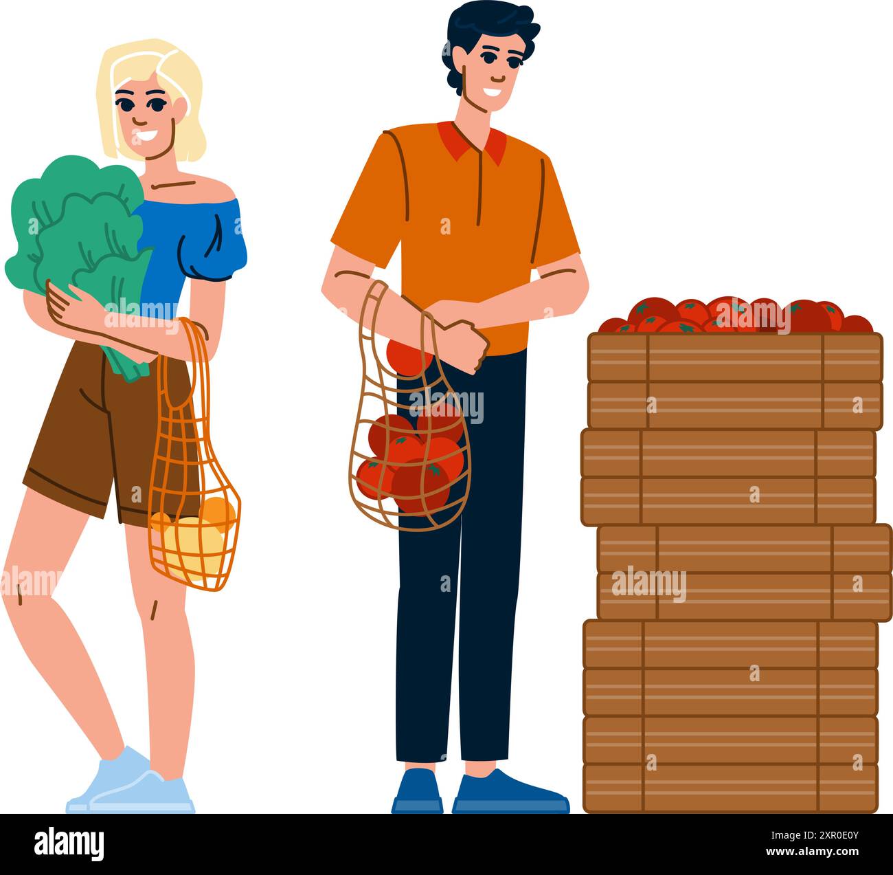 vegetable farmers market vector Stock Vector Image & Art - Alamy