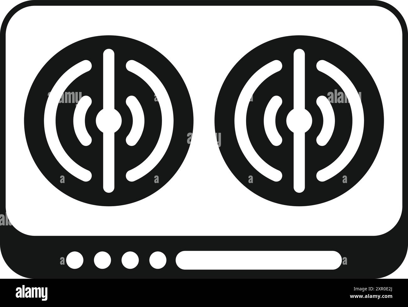 Simple icon of a modern double electric hob featuring a touch control panel Stock Vector Image ...