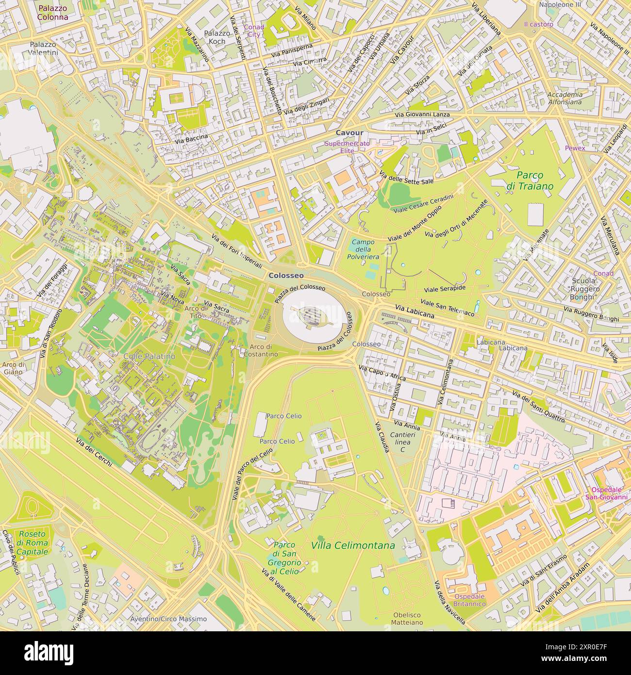 Location map for the Colosseum, Rome, Italy Stock Vector Image & Art ...