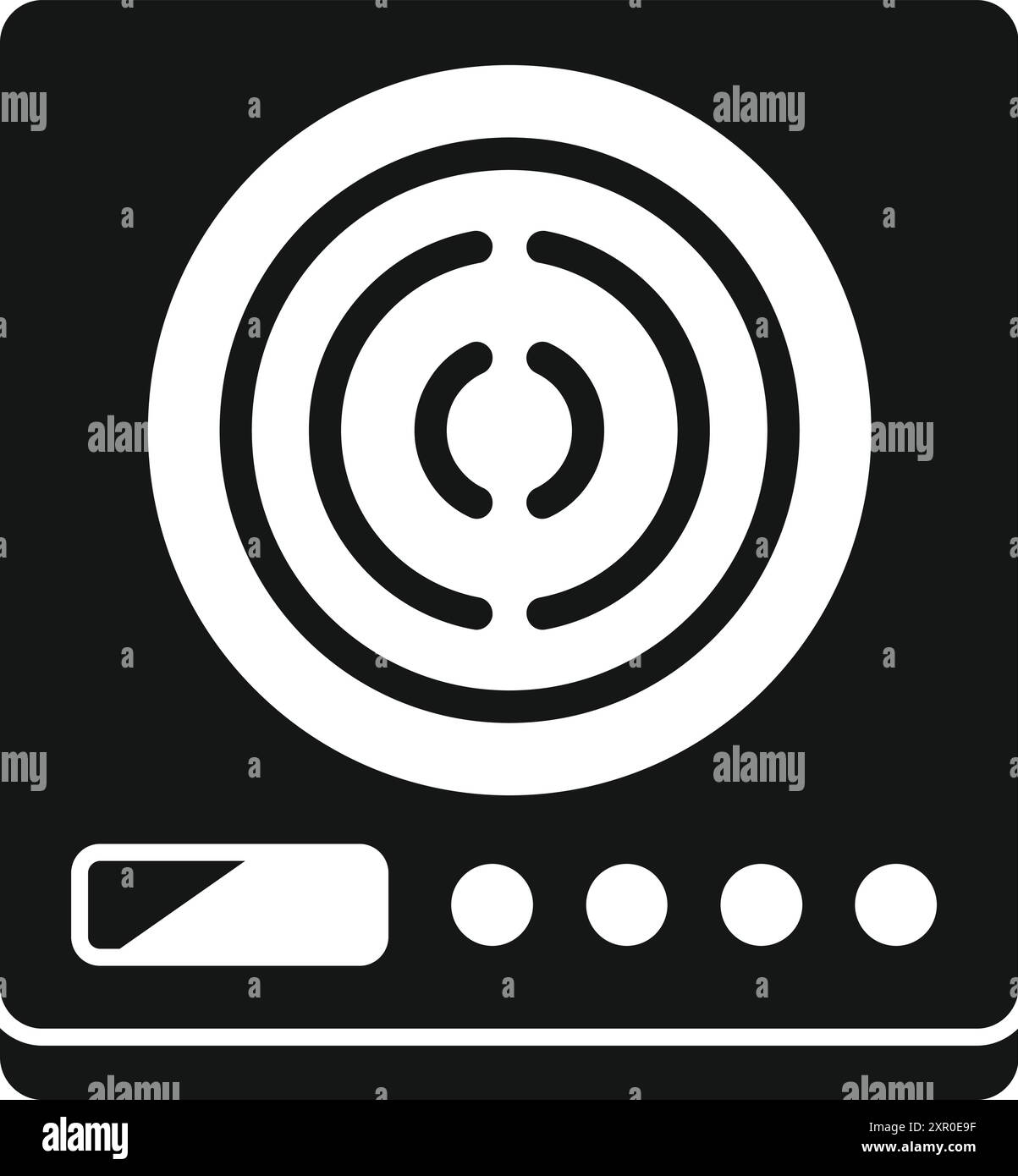 Modern induction cooker with a sleek design and touch control panel ...