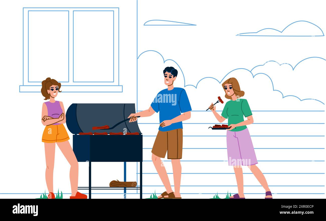 food outdoor cooking vector Stock Vector Image & Art - Alamy