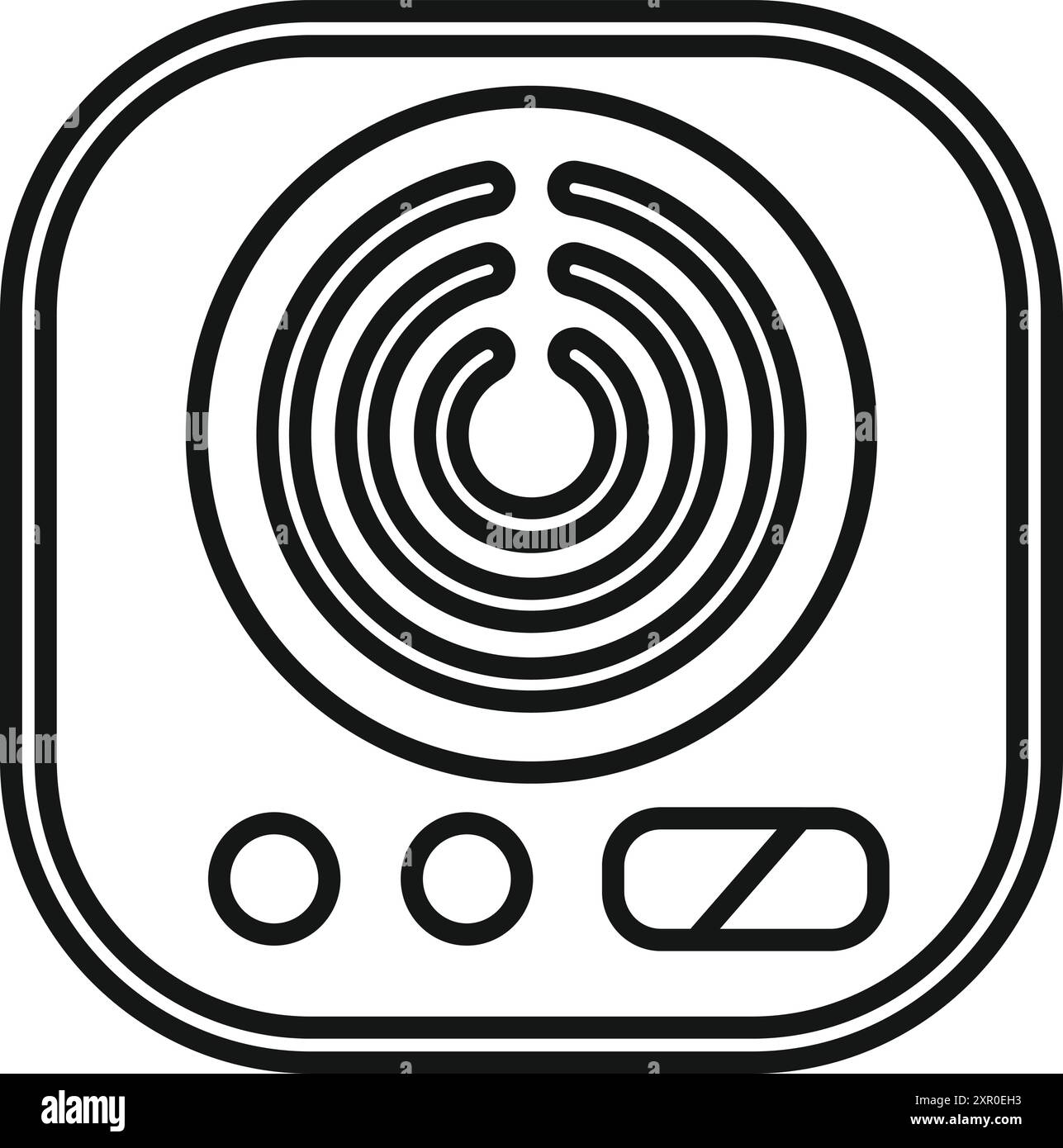 Induction cooker panel icon in a modern linear style depicting a ...