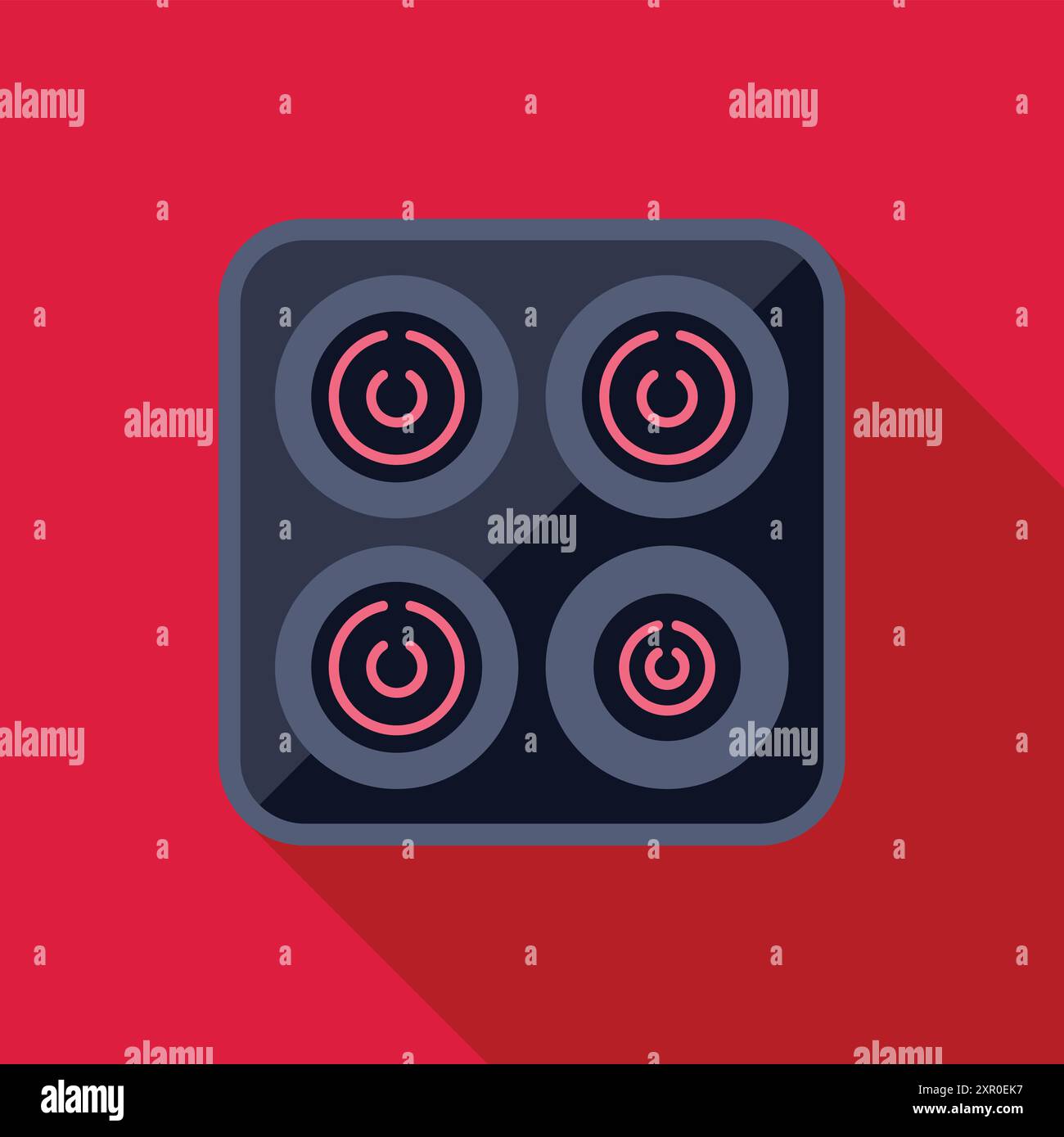 Modern induction cooktop with four burners, representing cooking ...