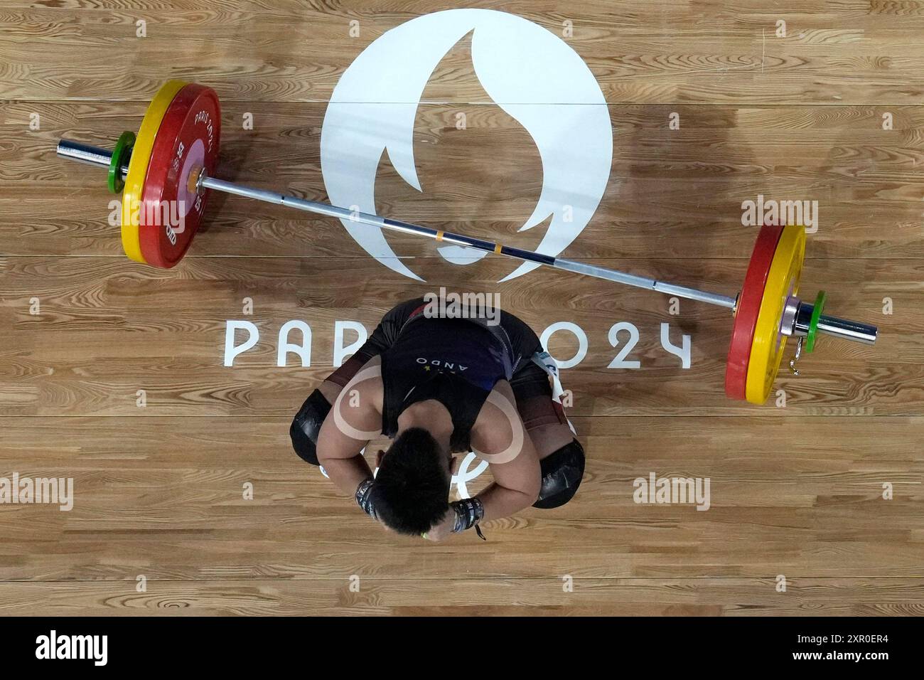 Elreen Ann Ando of the Philippines reacts after a failed lift during ...