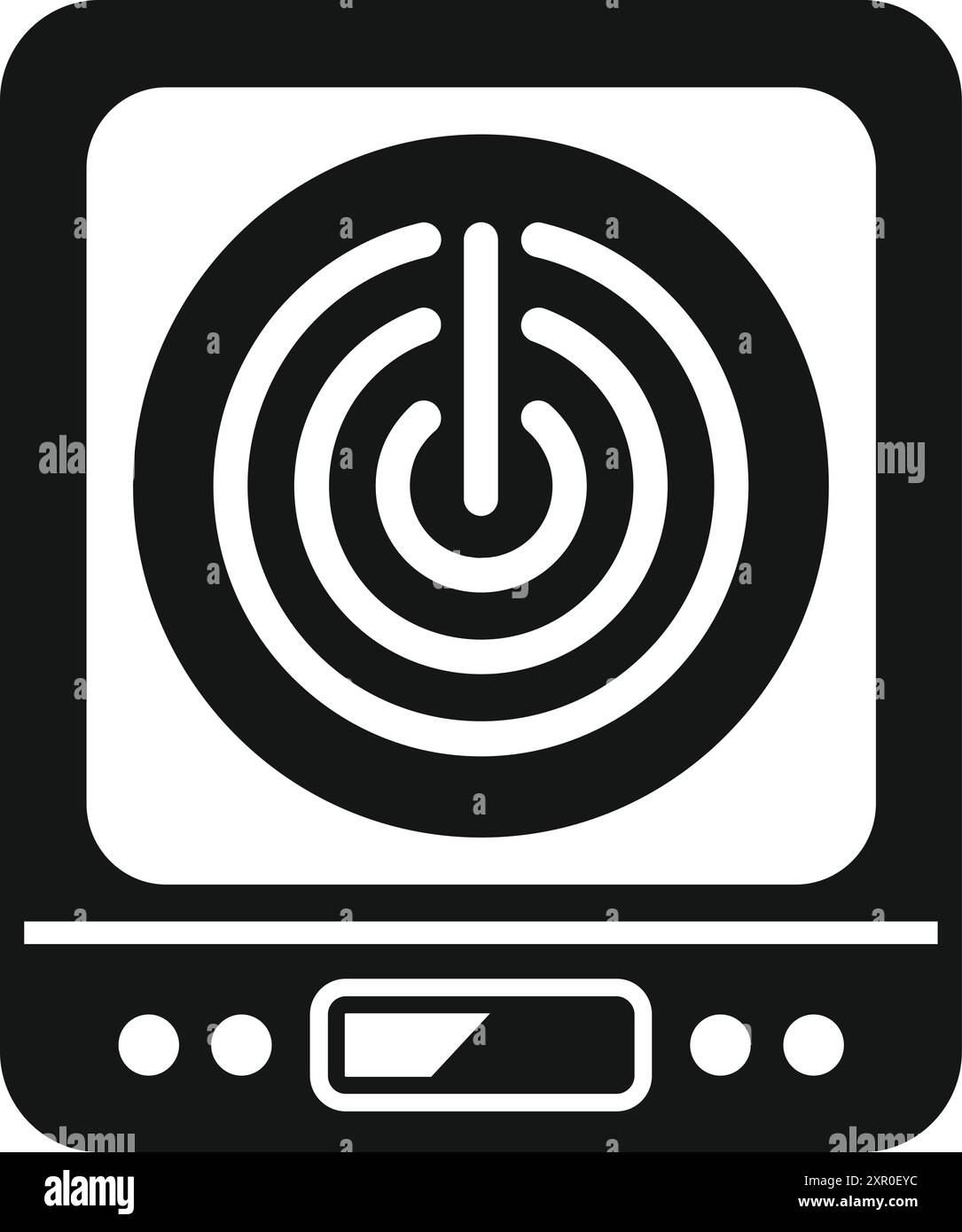 Modern induction cooker with a digital control panel displaying the ... Modern induction cooker with a digital control panel displaying the ...