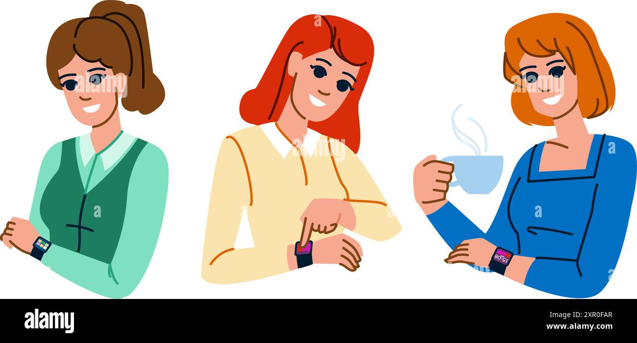 hand checking time woman vector Stock Vector Image & Art - Alamy