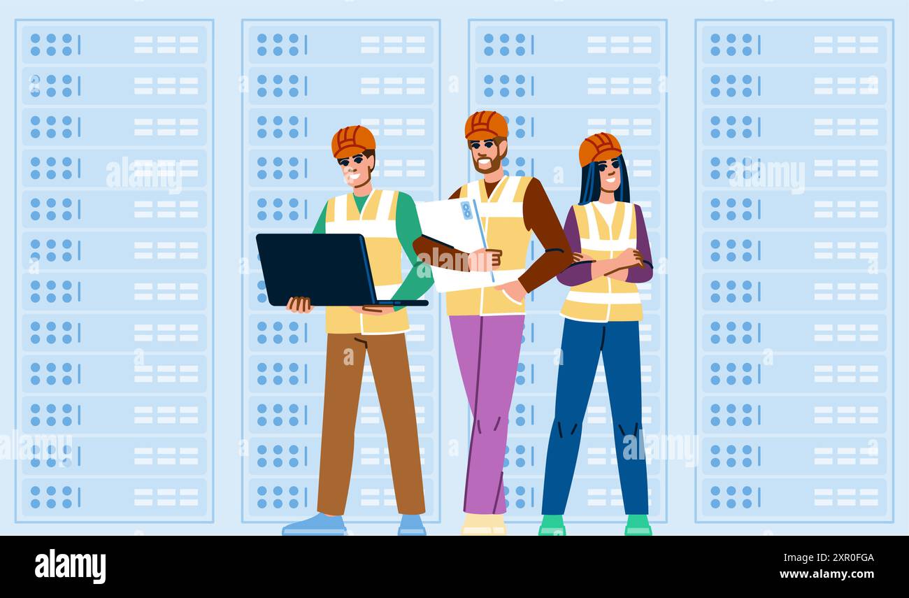 virtualization technical team data center vector Stock Vector Image ...