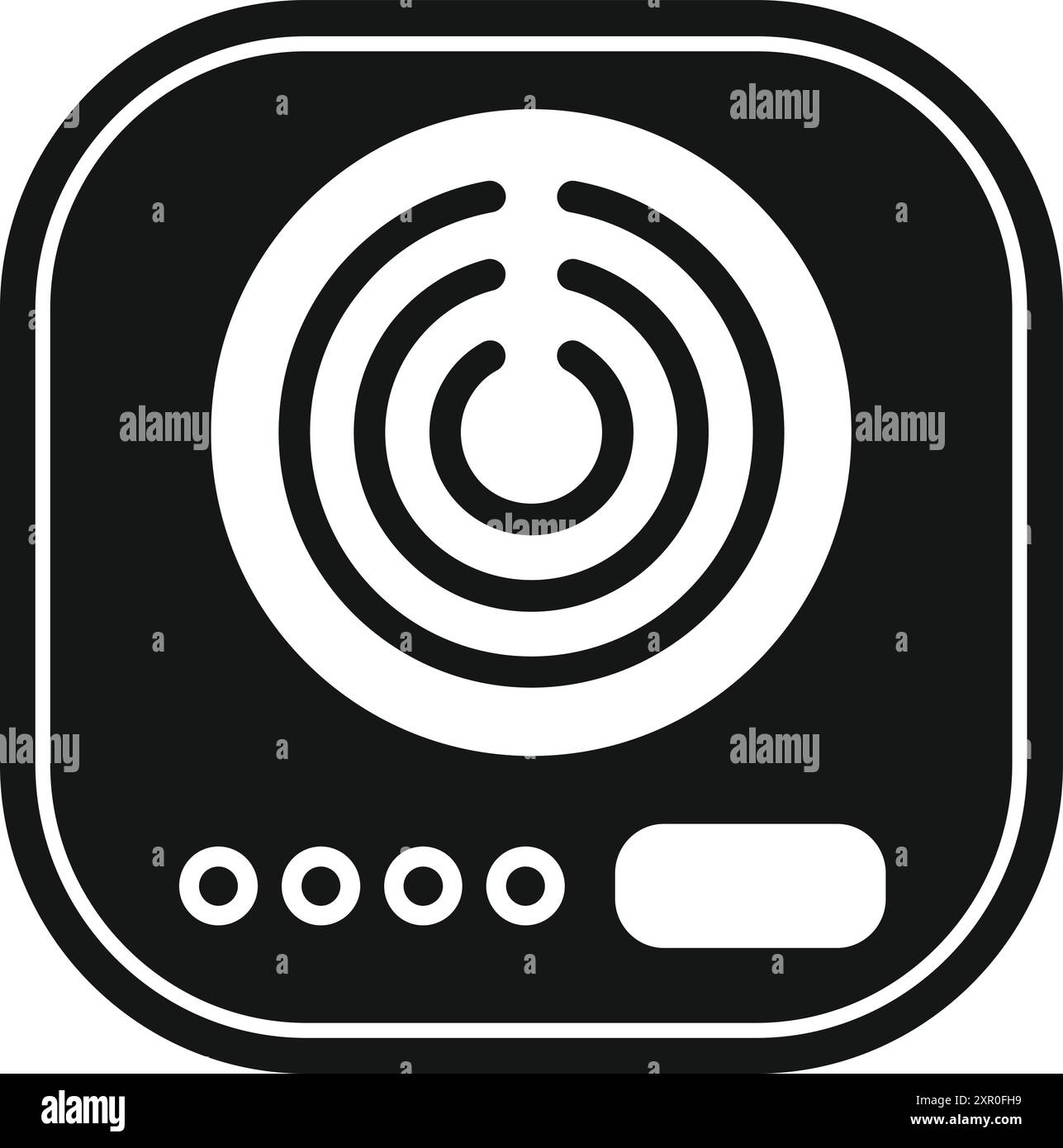 Induction cooker icon showing touch control panel for easy cooking and ...