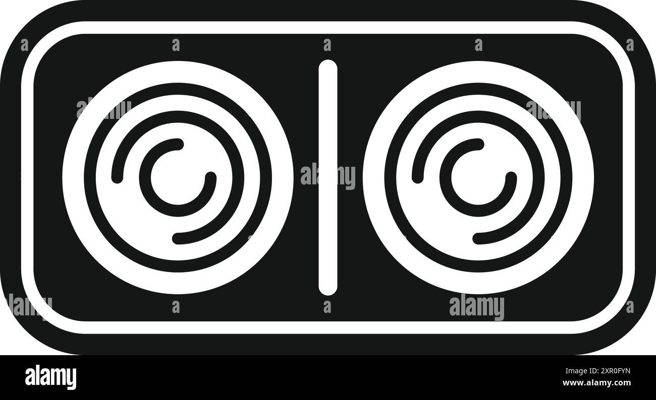 Double electric hob icon in simple style isolated on white background ...
