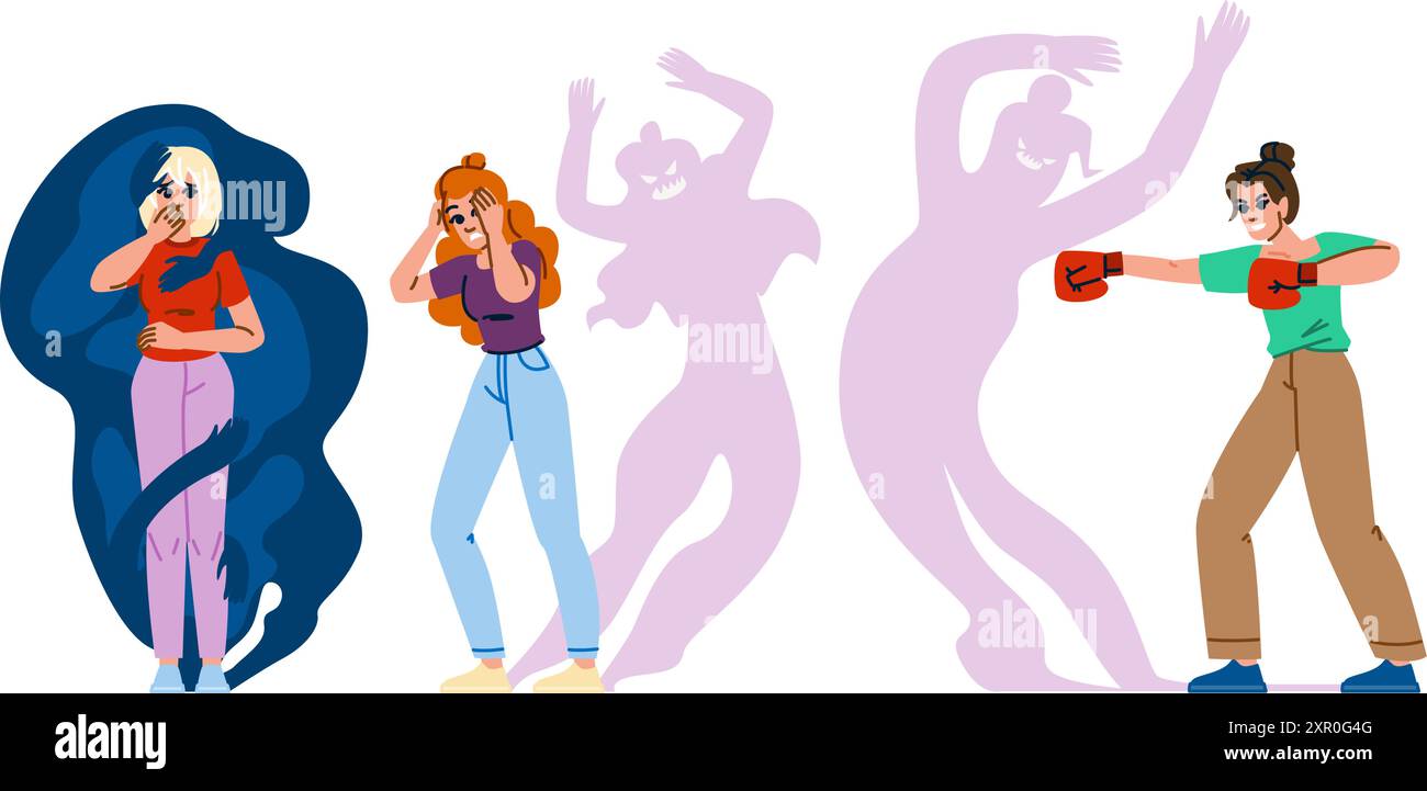 silhouette woman shadow fear vector Stock Vector Image & Art - Alamy