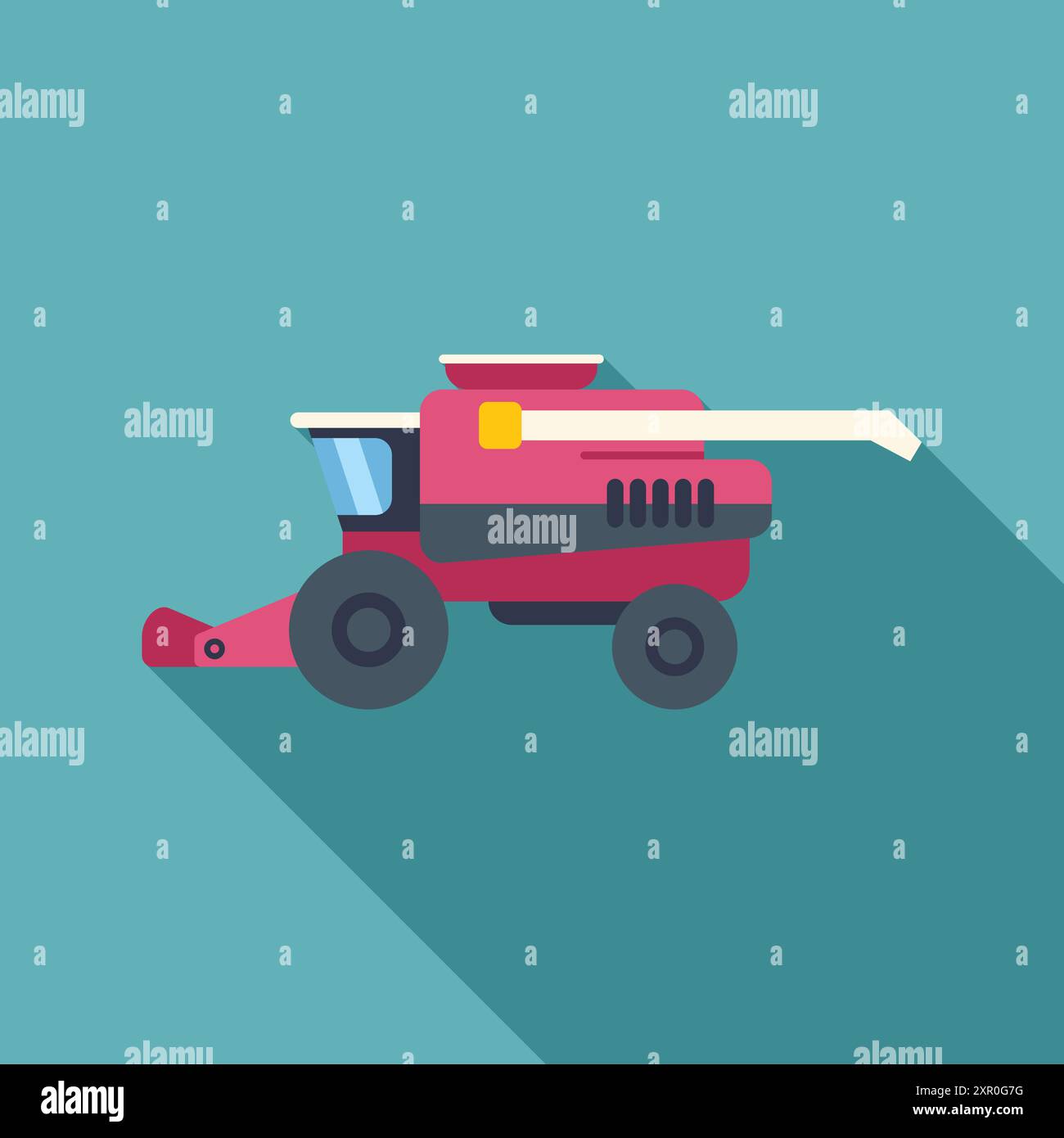 Combine working in harvest field Stock Vector Images - Alamy