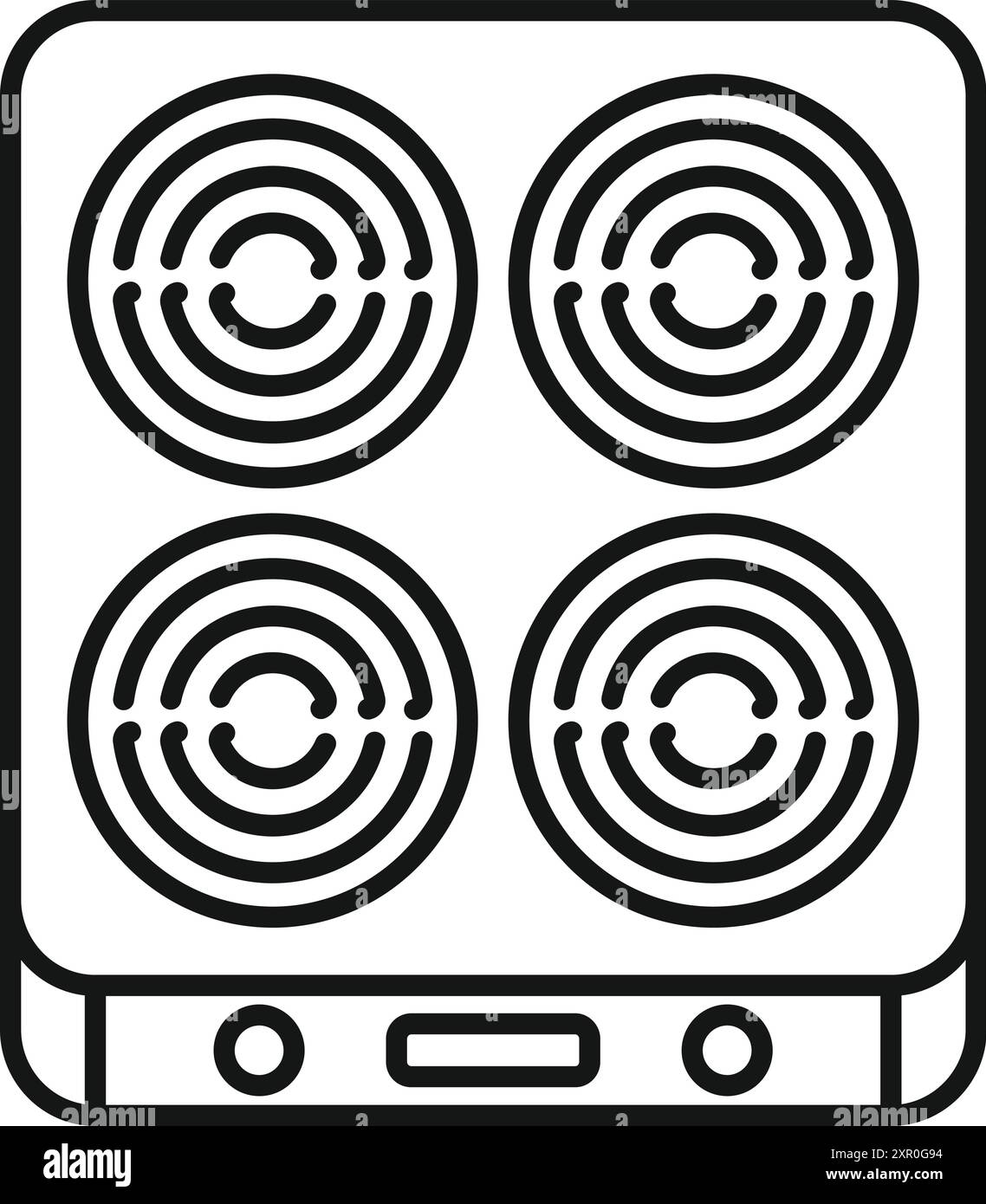 Line art icon of an induction cooker, showcasing the sleek and modern ...