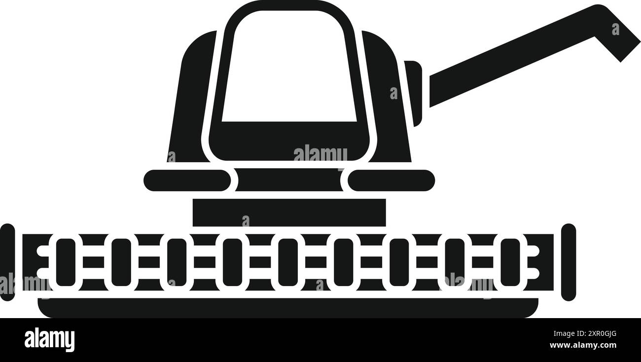 Smart farm combine harvester using modern technologies icon. Simple ...