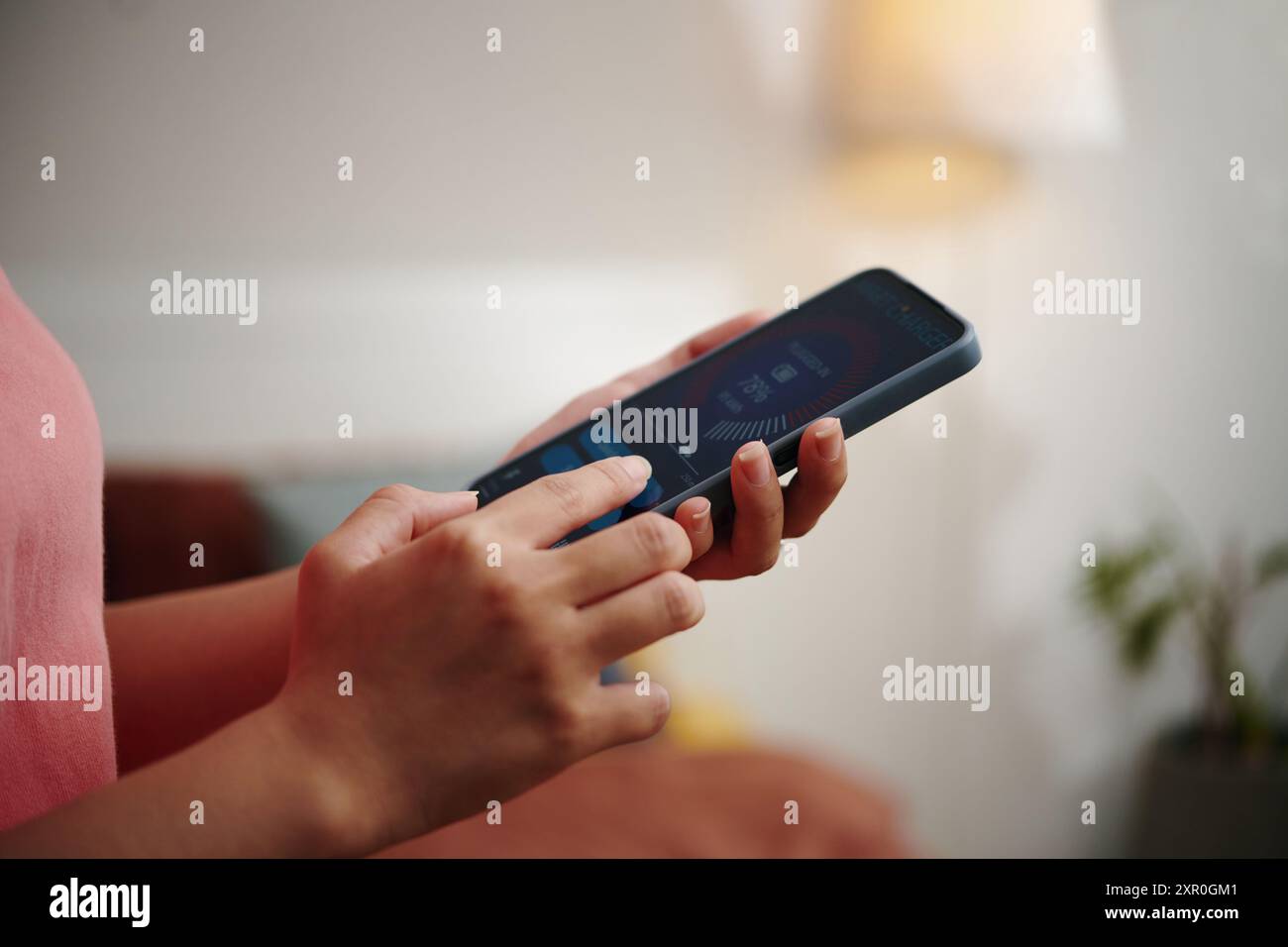 Person Holding Smartphone with Wi-Fi Connecting Symbol Stock Photo - Alamy