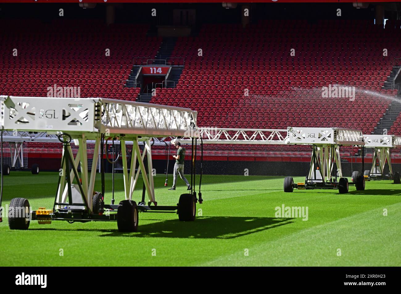 AMSTERDAM - (grass lamps are enormous power guzzlers) The stadium, the ...